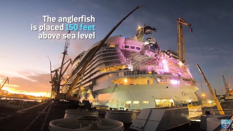 Video of Royal Caribbean Installing the Tallest Slide on a Cruise Ship