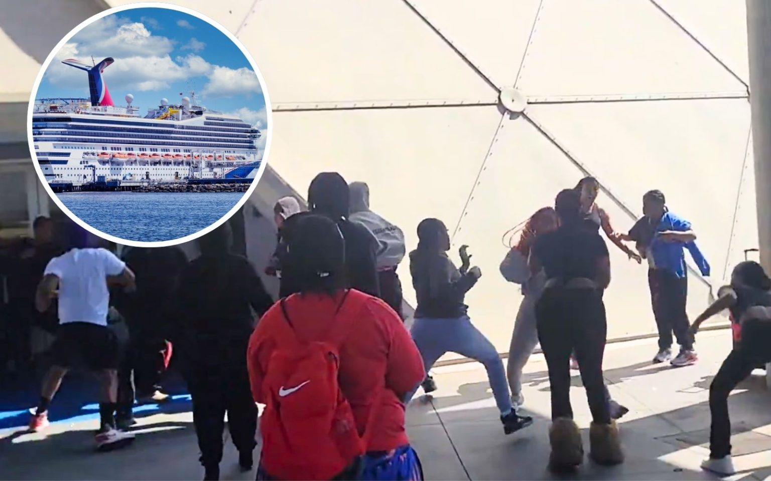 Massive Fight Breaks Out Just Outside Cruise Terminal in Long Beach